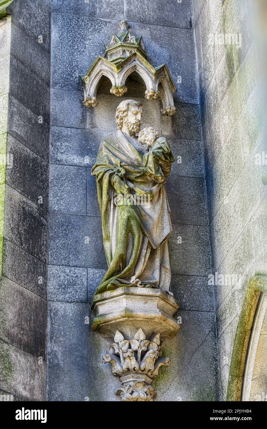 Stone sculpture of Saint Joseph or Sao Jose by (1880) Antonio Soares ...