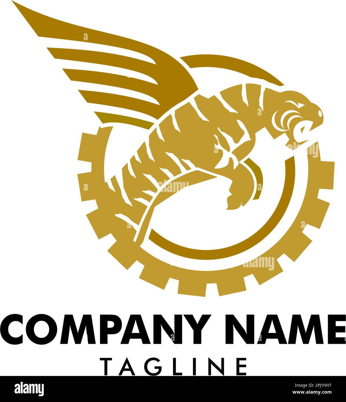 Tiger with wings vector logo design template Stock Vector Image & Art ...