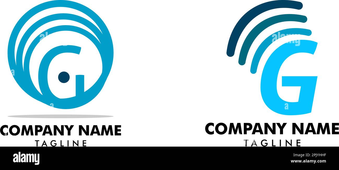 Set of Initial Letters G Signal Logo Design Stock Vector Image & Art ...