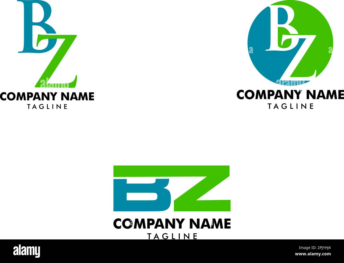 Set of Initial Letter BZ Logo Template Design Stock Vector Image & Art ...