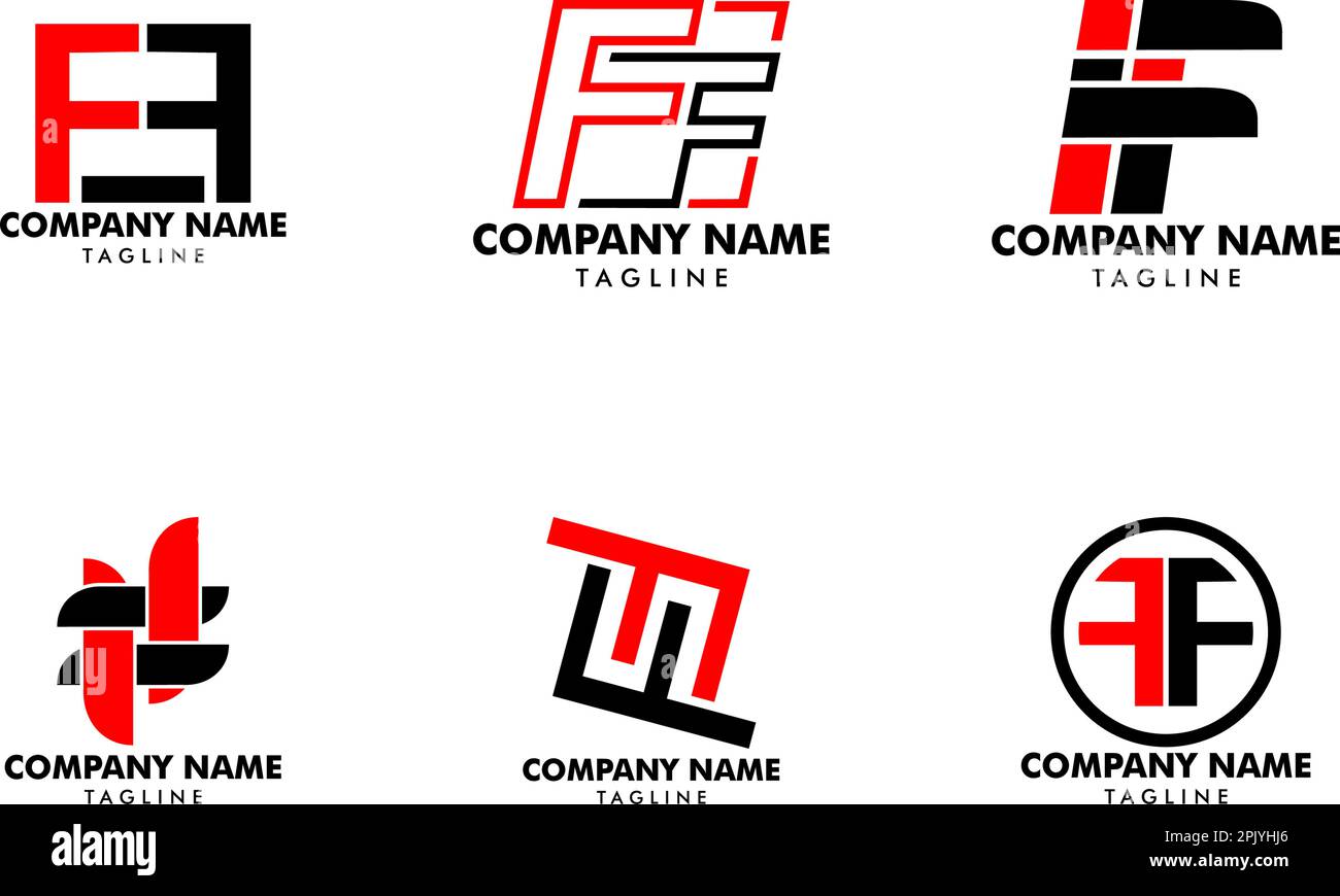 Set of Initial Letter FF Logo Template Design Stock Vector Image & Art ...