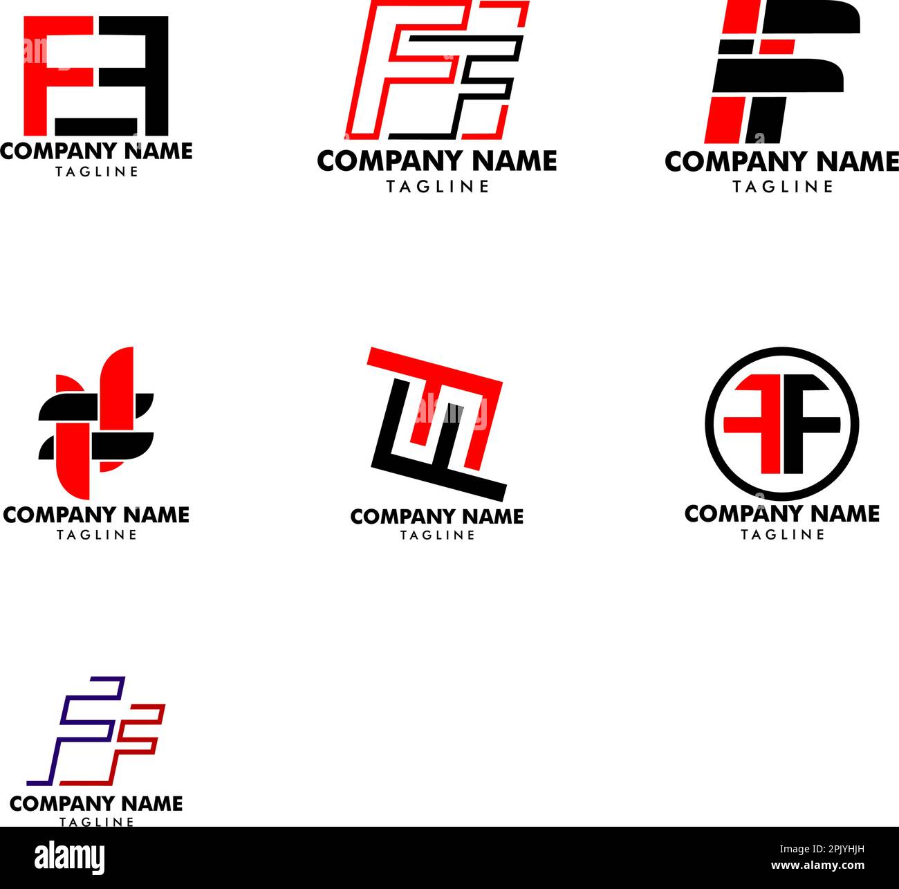 Set of Initial Letter FF Logo Template Design Stock Vector Image & Art - Alamy