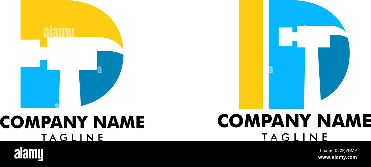 Set of Hammer Logo with Letter D, Repair, Construction or Renovation ...