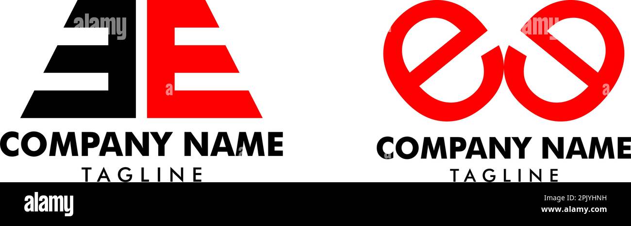 Set of Initial Letter EE Logo Template Design Stock Vector Image & Art ...