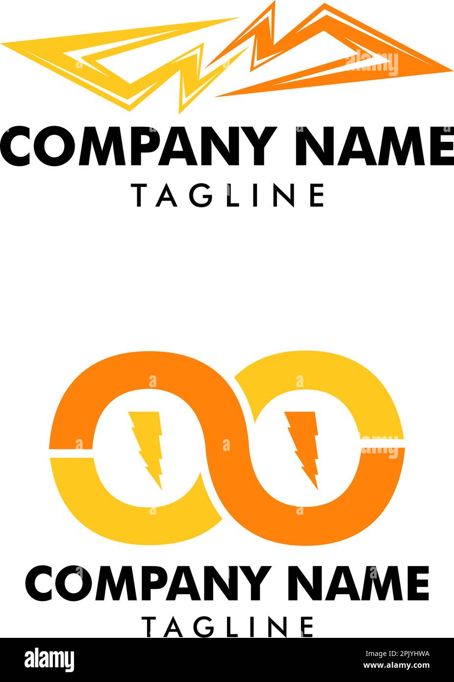 Set of Lightning Infinity Logo Template Design Stock Vector Image & Art ...