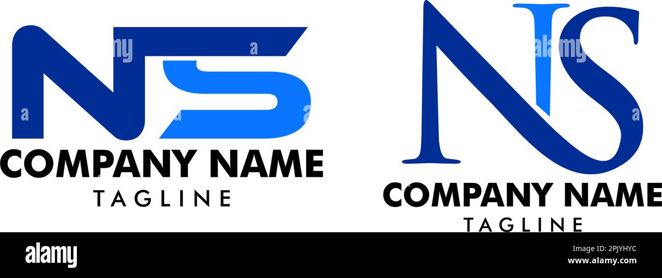 Set of Initial Letter NS Logo Template Design Stock Vector Image & Art ...