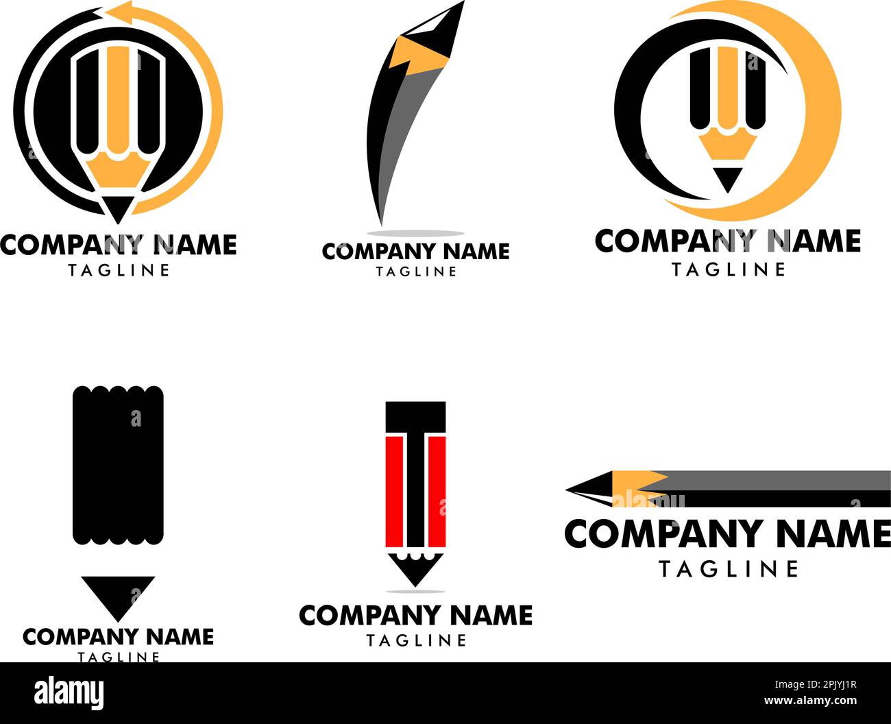 Set of Pencil Icon Vector Logo Template Stock Vector Image & Art - Alamy