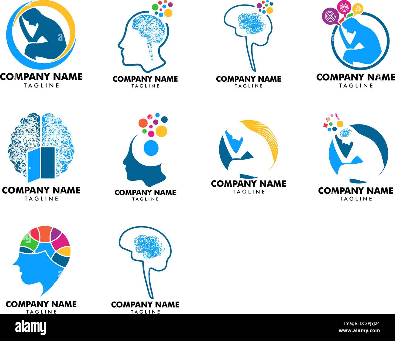 Set of Psychology Vector Logo Template Design Stock Vector Image & Art ...