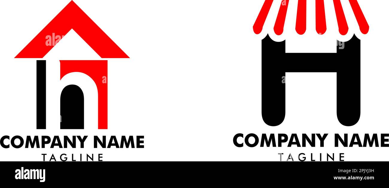 Set of Initial Letter H House Logo Template Stock Vector Image & Art ...