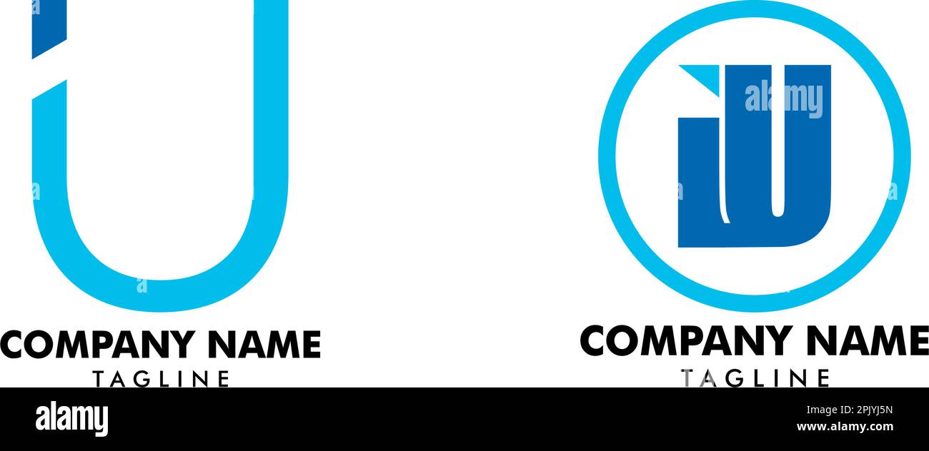 Set of Initial Letter IU Logo Template Design Stock Vector Image & Art ...