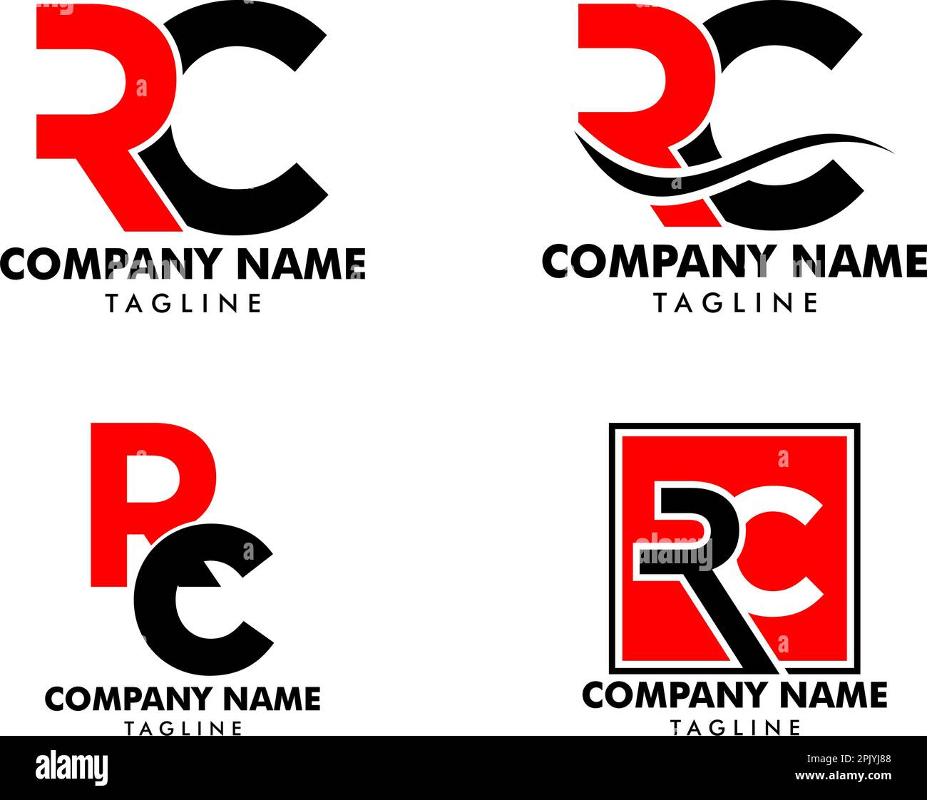 Set of Initial Letter RC Logo Template Design Stock Vector Image & Art ...