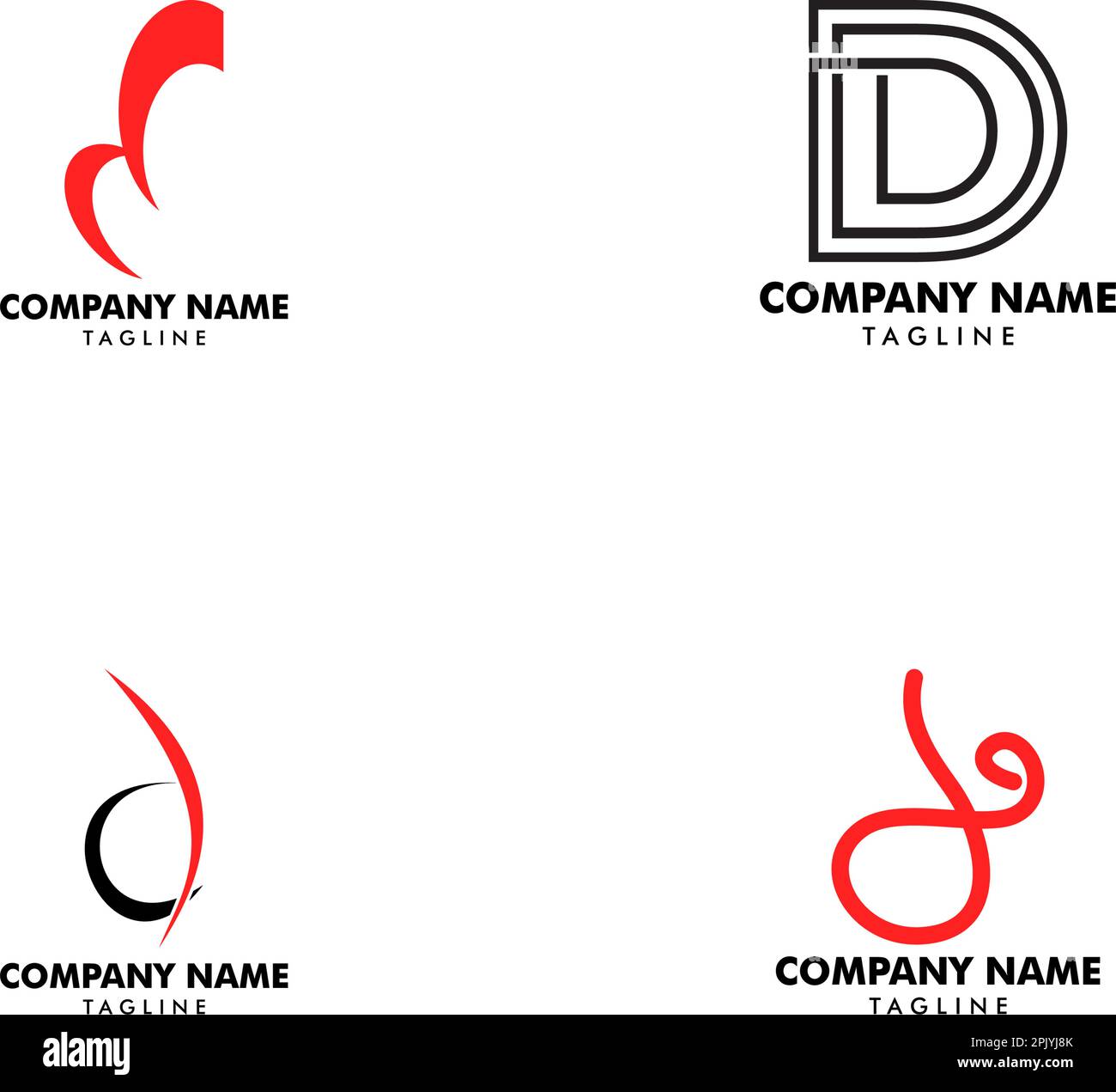 Set of Initial Letter D Logo Design Template Stock Vector Image & Art ...