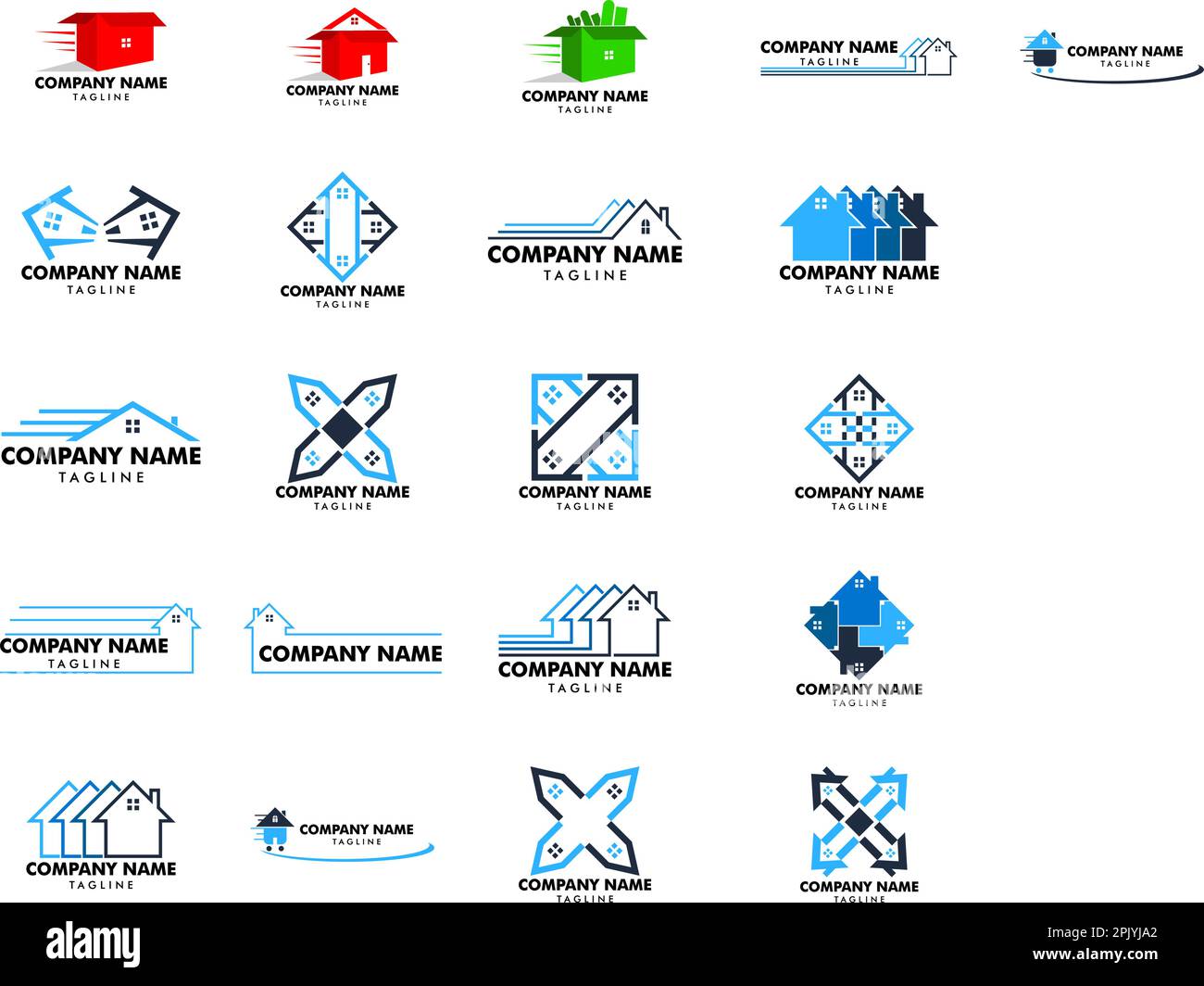 Set of House Moving Logo Design Template Stock Vector Image & Art - Alamy