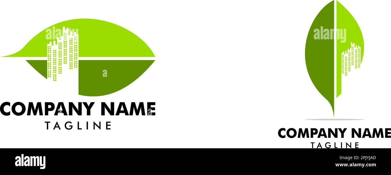 Set of City leaf logo Stock Vector Image & Art - Alamy