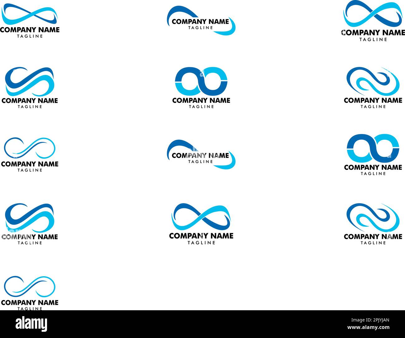 Set of Infinity Symbol Logo Design Vector Illustration Stock Vector ...