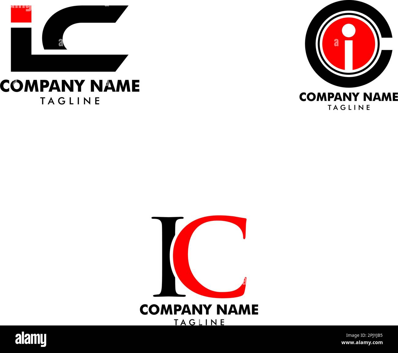 Set of Initial Letter IC Logo Template Design Stock Vector Image & Art ...