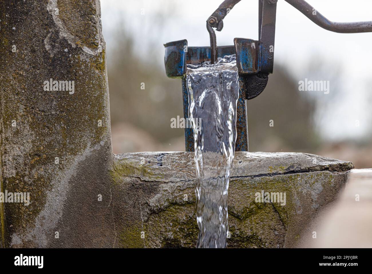 Old pump used to extract water from the field in Turkey. Retro well ...