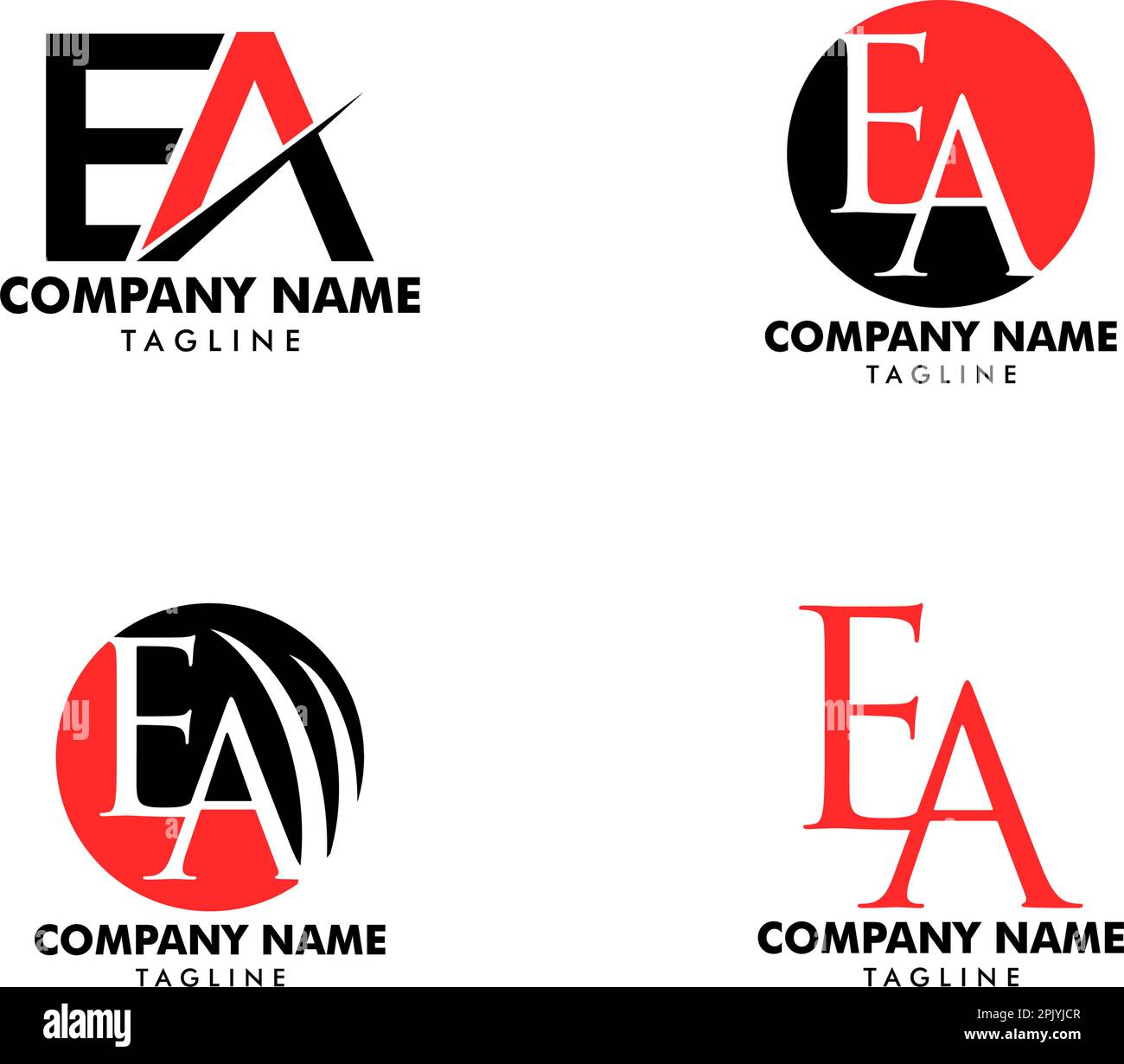 Set of Initial Letter EA Logo Template Design Stock Vector Image & Art ...