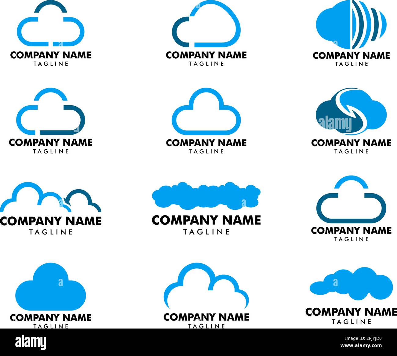 Set of Cloud logo design Stock Vector Image & Art - Alamy