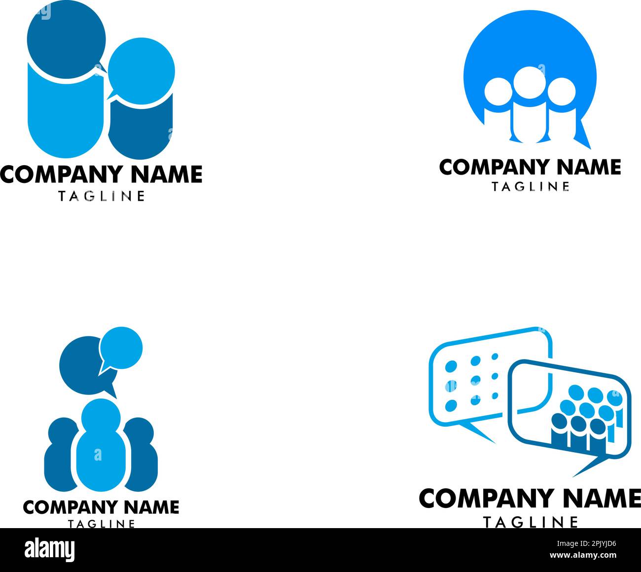 Set of Group People Chat Logo Design Template Stock Vector Image & Art ...