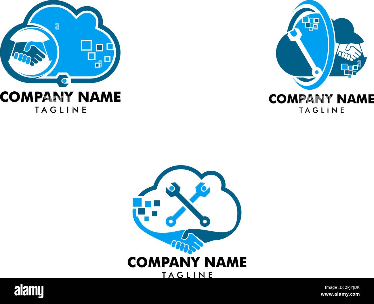 Set of Cloud Deal and Repair Logo Design Element Stock Vector Image ...