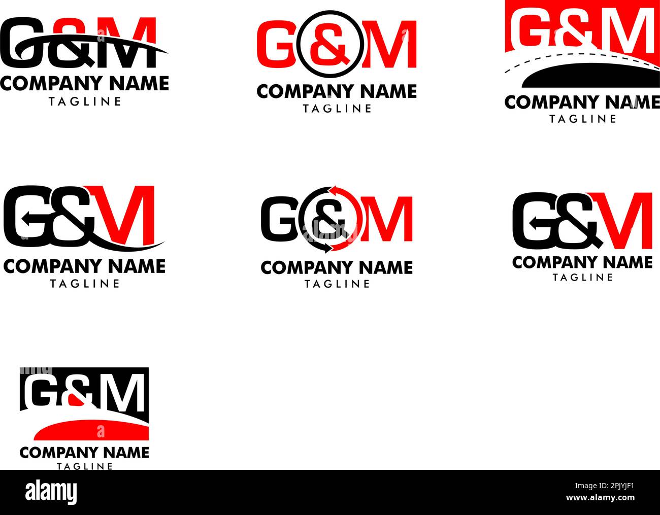 Set of Initial letter G & M logo template vector Stock Vector Image ...
