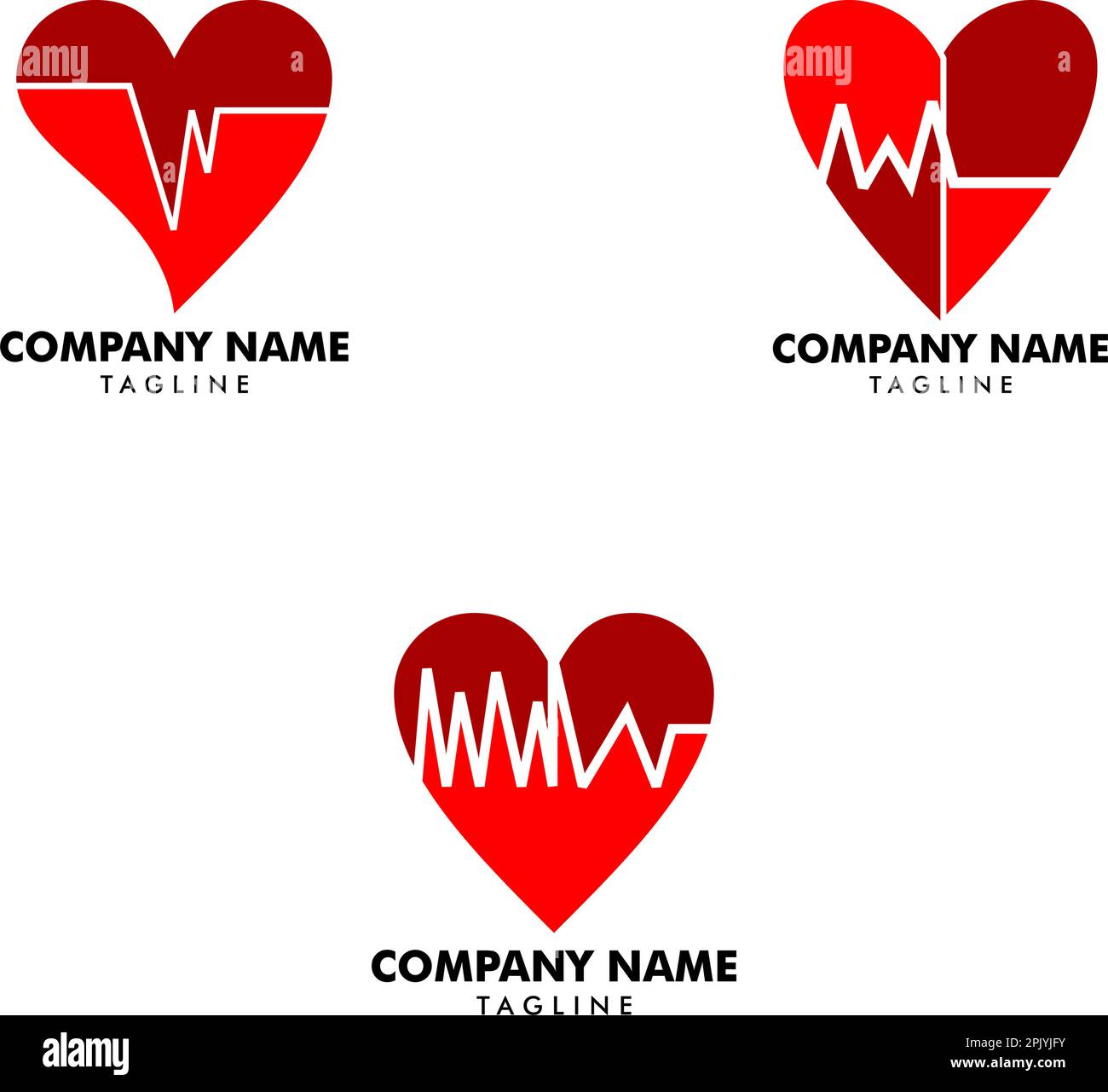Set of Heart Beat Logo Template Design Stock Vector Image & Art - Alamy