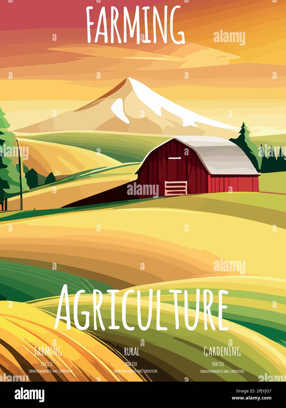 Empty fields landscape Stock Vector Images - Alamy