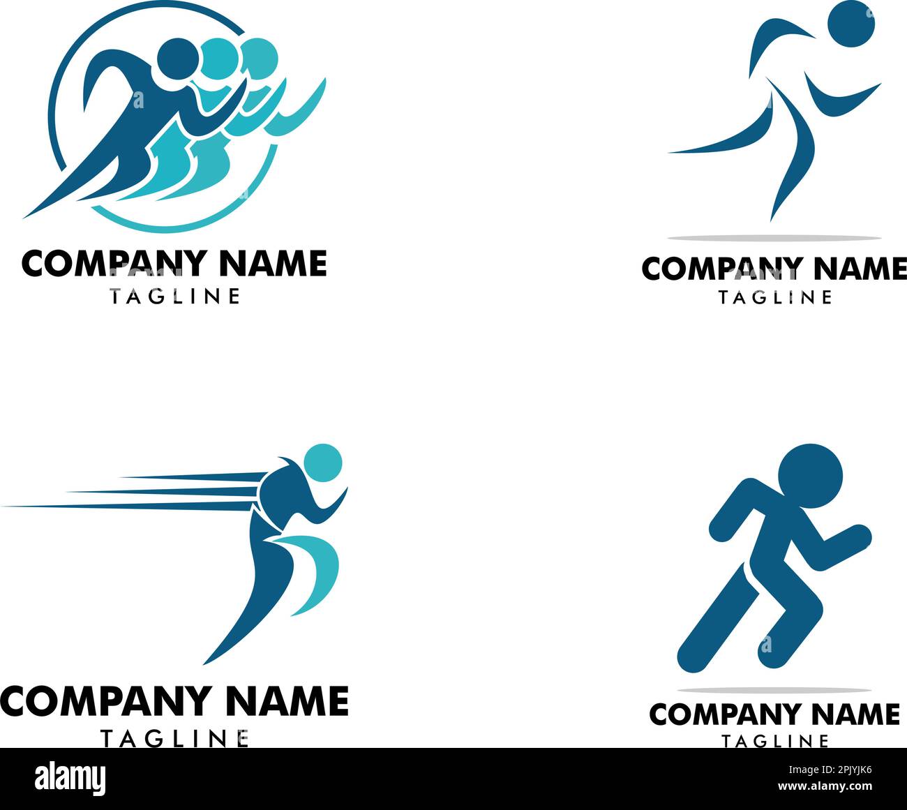 Set of Human running vector logo character Stock Vector Image & Art - Alamy