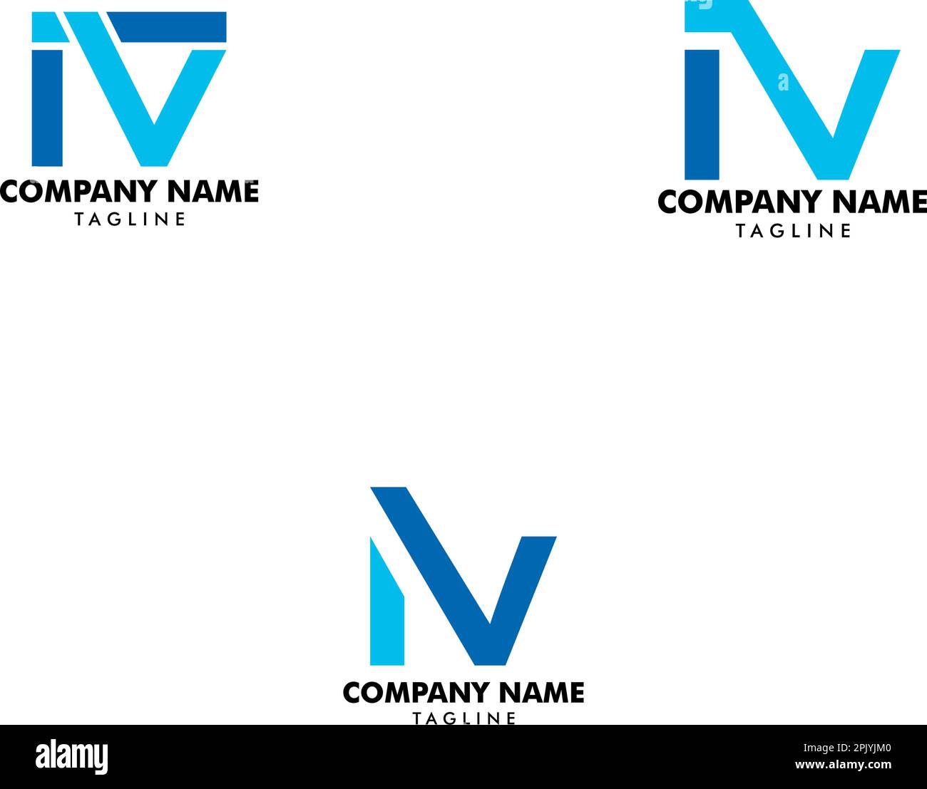 Set of Initial Letter IV Logo Template Design Stock Vector Image & Art ...