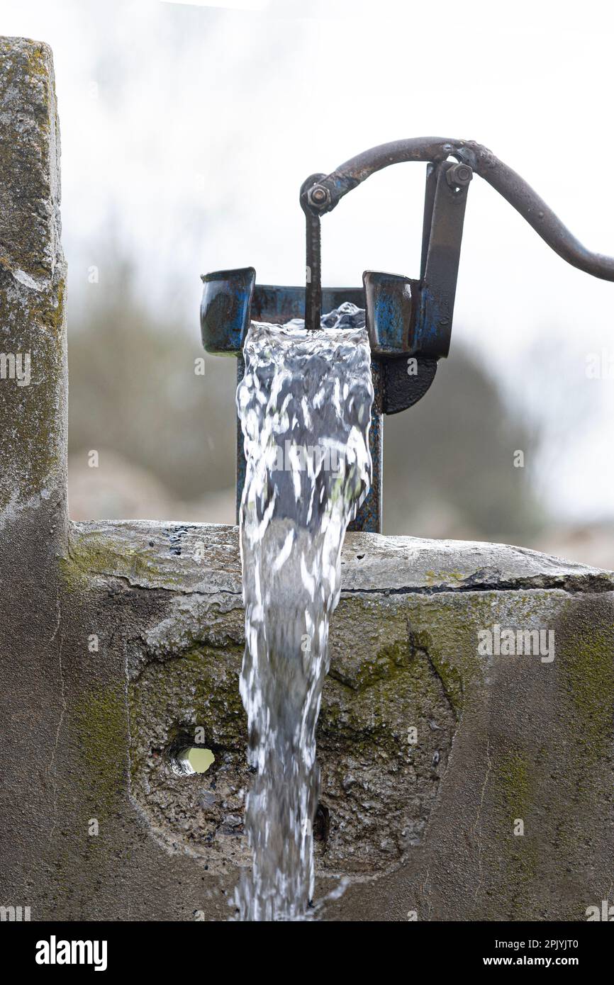 Old pump used to extract water from the field in Turkey. Retro well ...