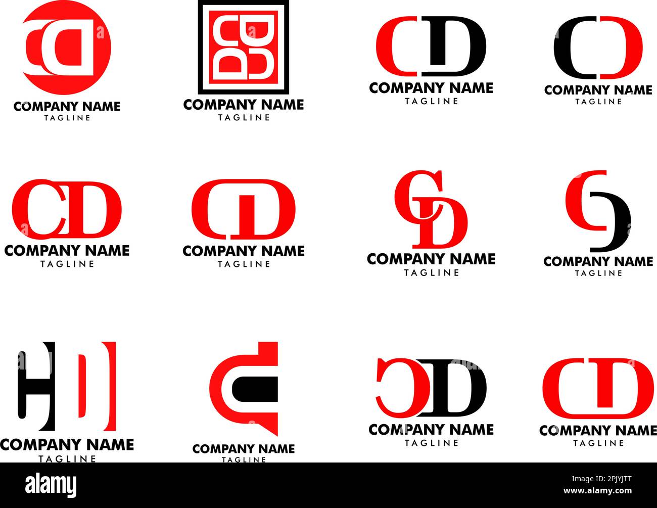 Set of Initial Letter CD Logo Template Design Stock Vector Image & Art ...