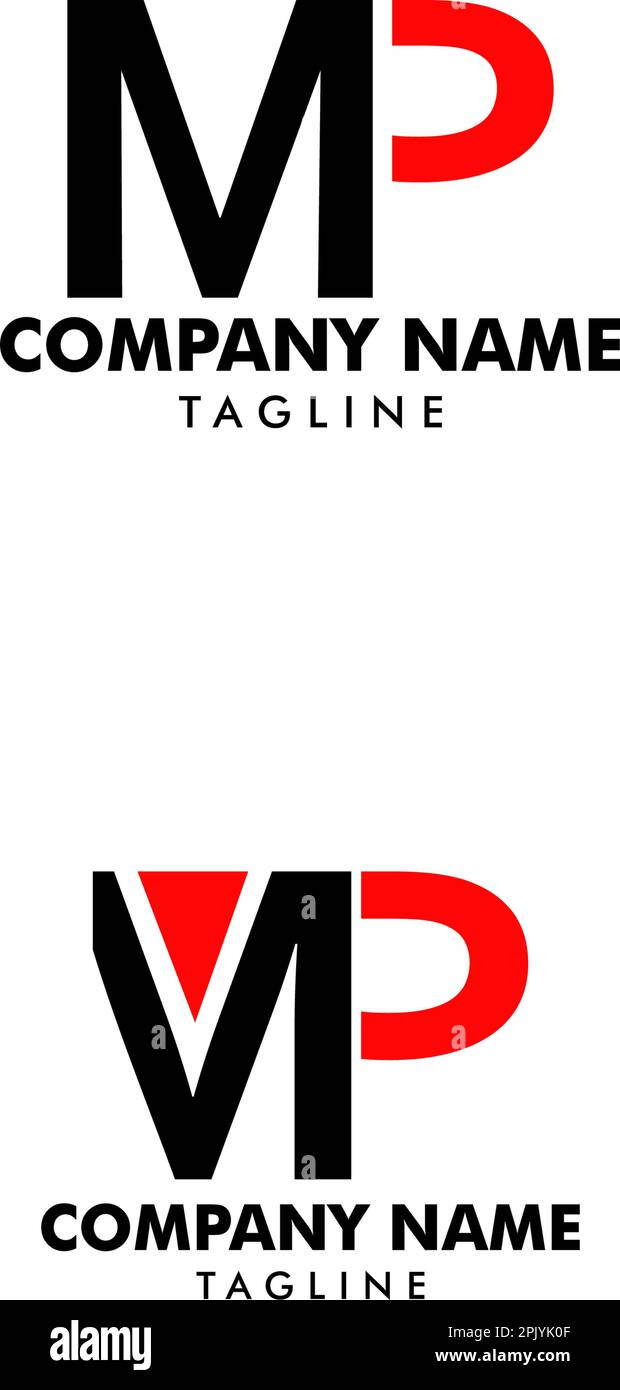 Set of Initial Letter MP Logo Design vector Stock Vector Image & Art ...