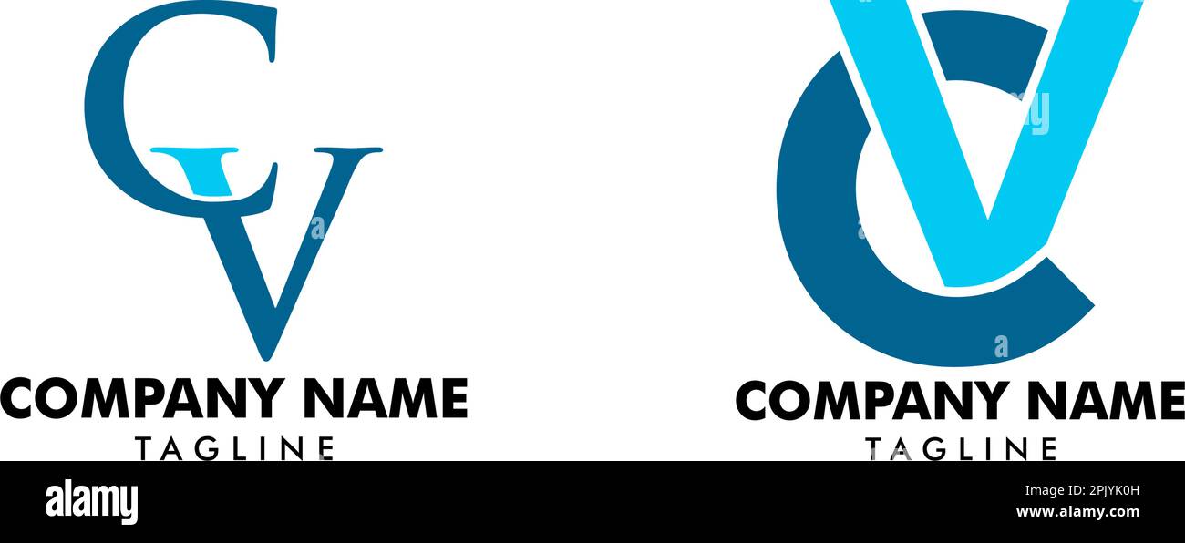 Set of Initial Letter CV Logo Design vector Stock Vector Image & Art ...