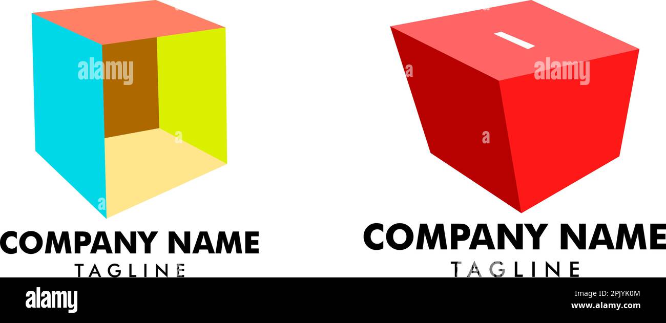 Set of Box Logo Vector Template Stock Vector Image & Art - Alamy