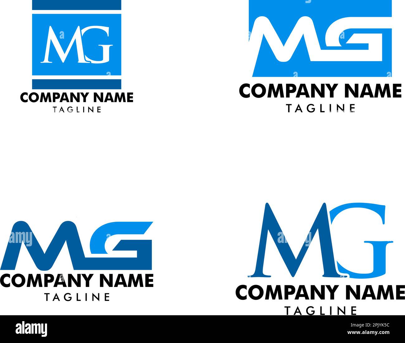 Set of Initial Letter MG Logo Template Design Stock Vector Image & Art ...