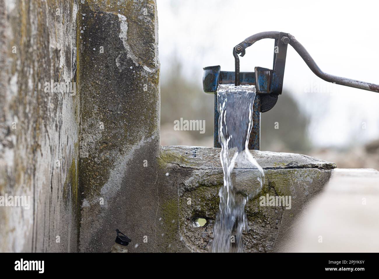 Old pump used to extract water from the field in Turkey. Retro well ...