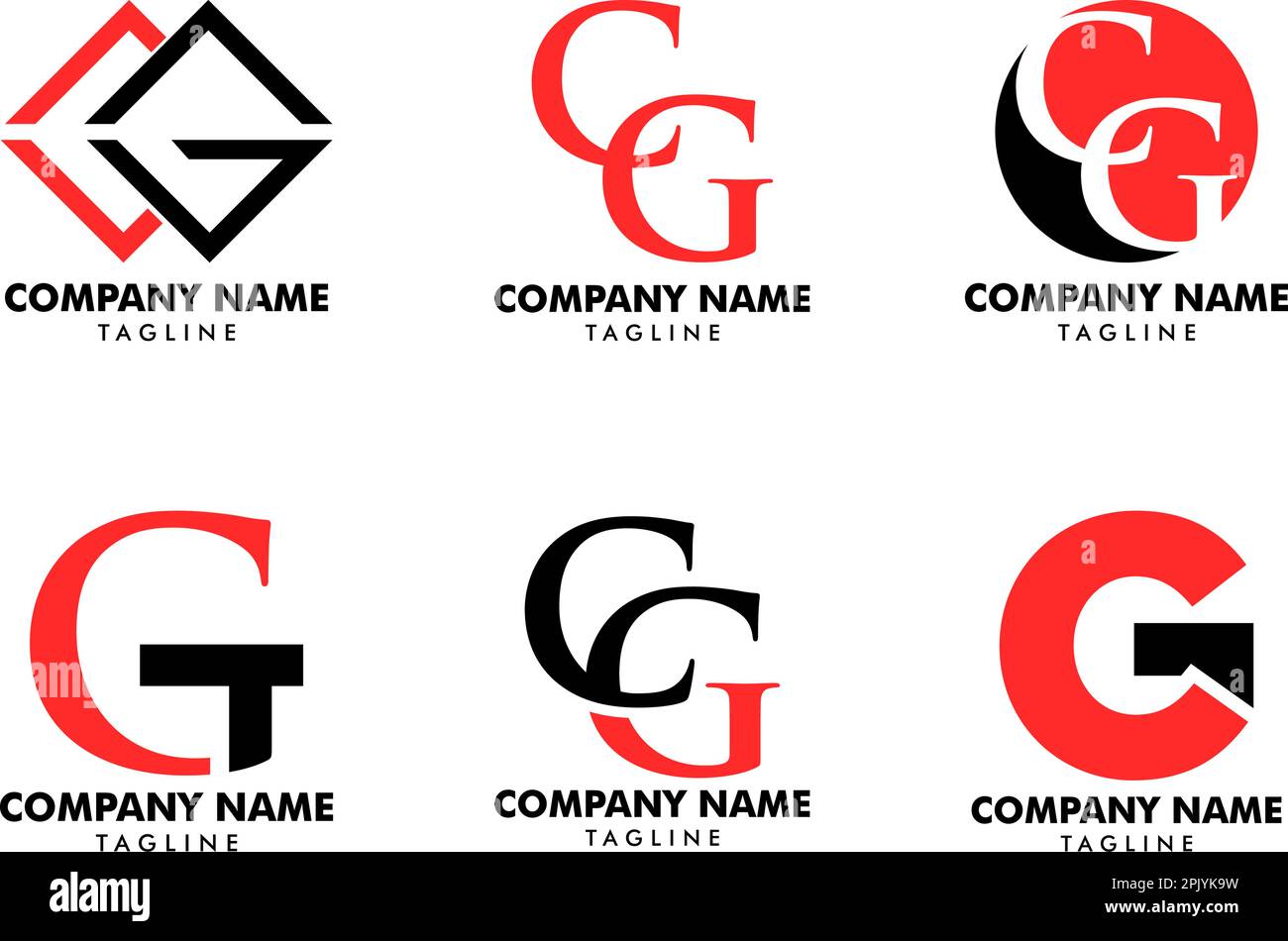 Set of Initial illustration of letter cg vector logo Stock Vector Image ...