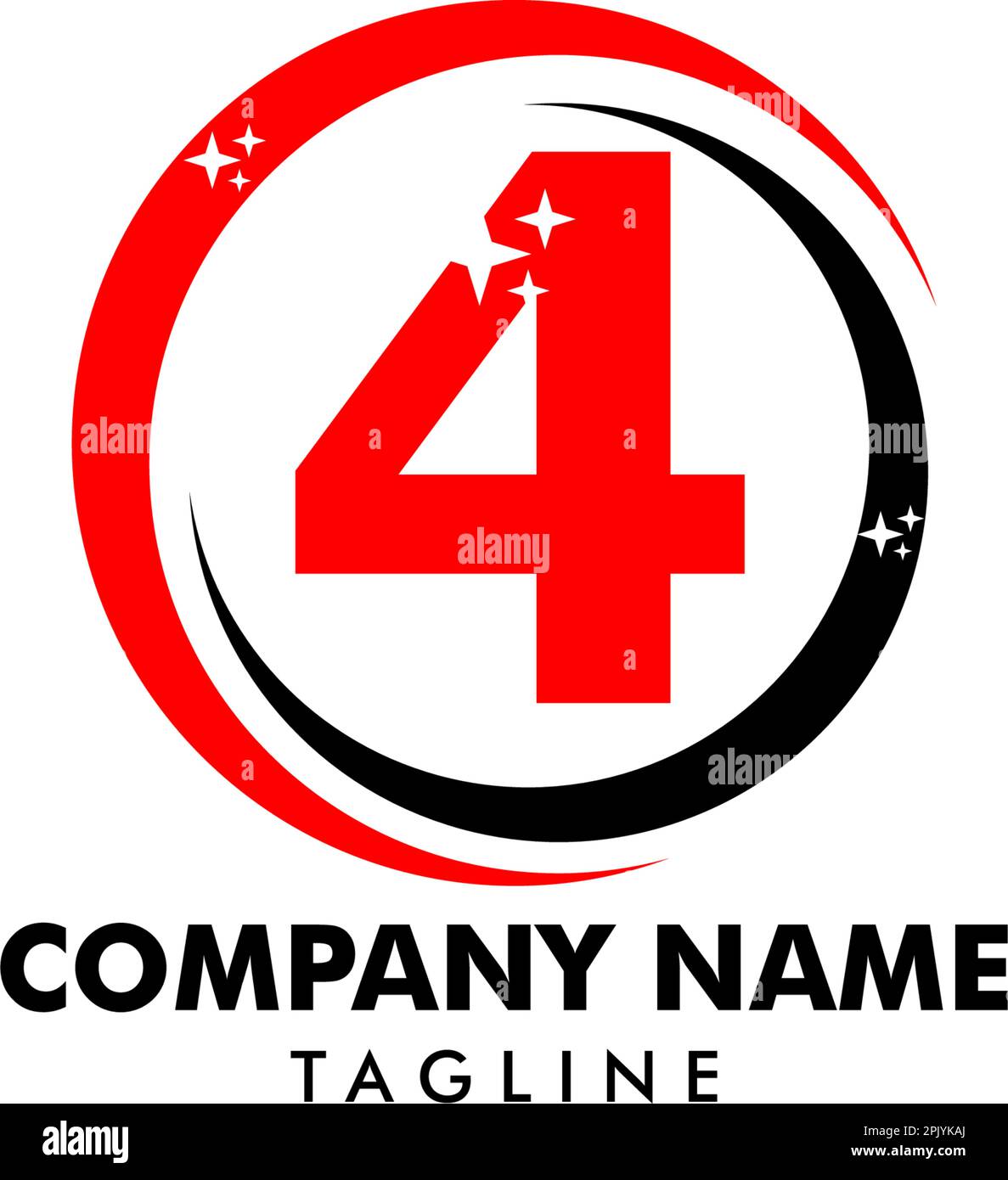 Number four logo, Logo 4 vector template Stock Vector Image & Art - Alamy