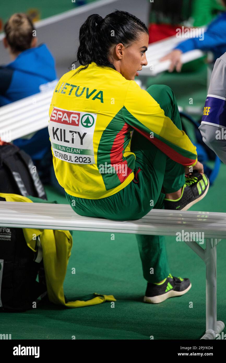 Dovilė Kilty of Latvia competing in the women’s triple jump final at ...