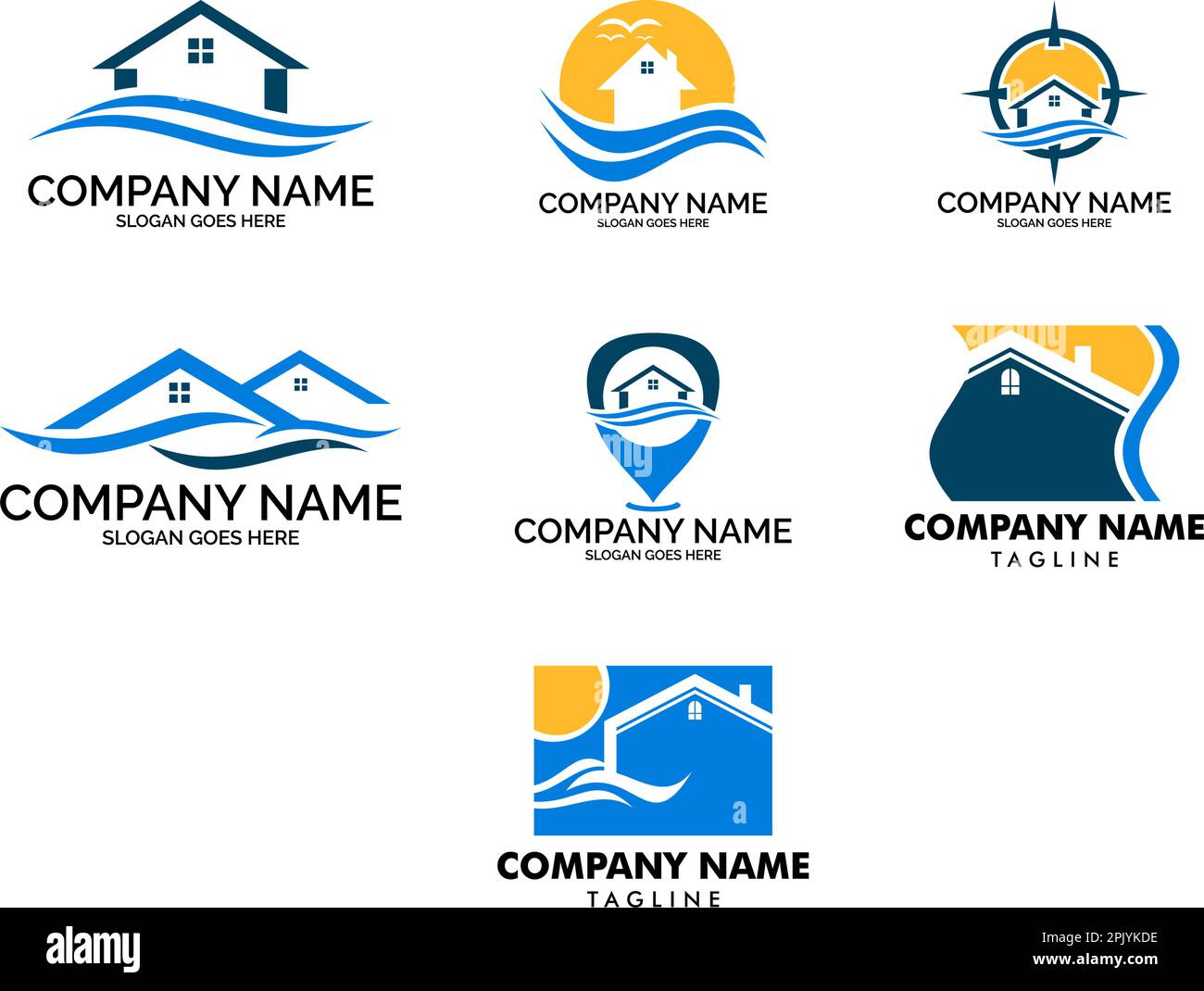 Set of Beach house logo design template Stock Vector Image & Art - Alamy