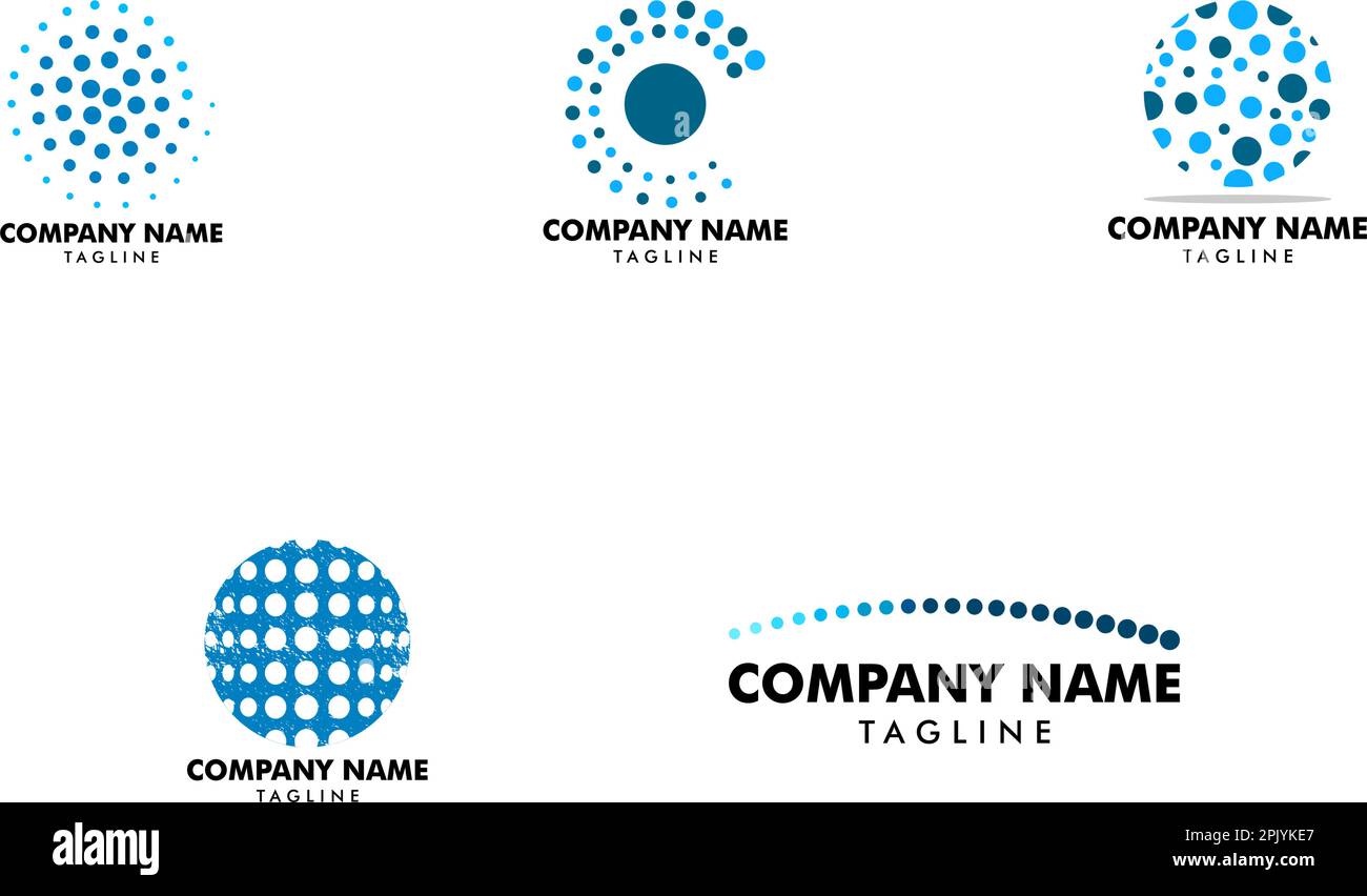 Set of Circular dot logo icon modern and dynamic shape Stock Vector ...