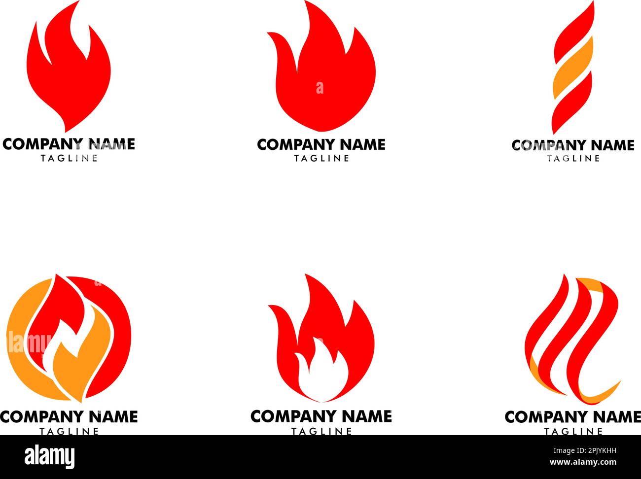 Set of Fire Flame Logo design vector template Stock Vector Image & Art ...