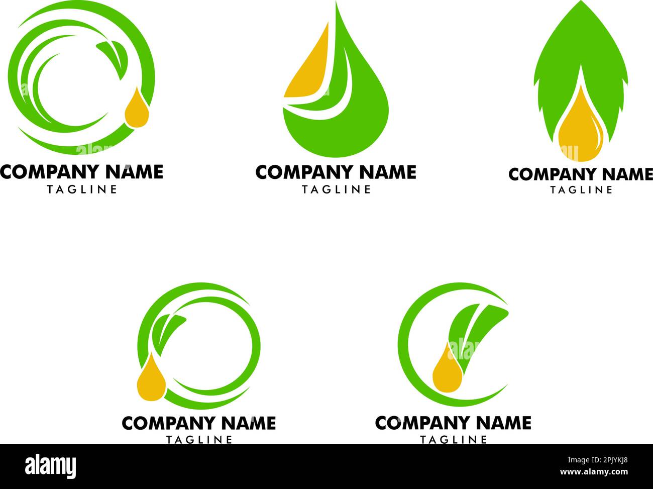 Set of Essential oil logo design, Natural oil with fresh herbs vector design Stock Vector Image ...