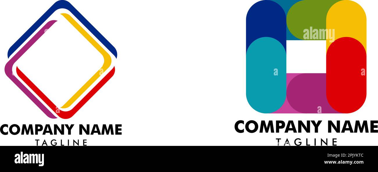 Set of Abstract square logo design template Stock Vector Image & Art ...