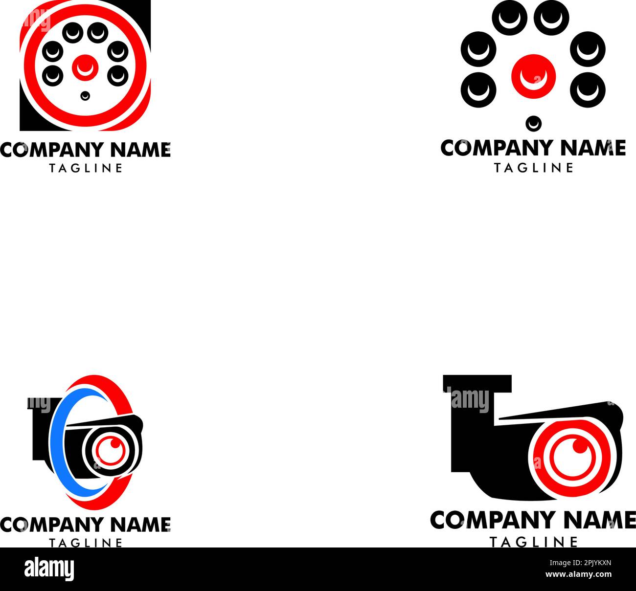 Set of CCTV Security Logo Template Design Vector Stock Vector Image ...