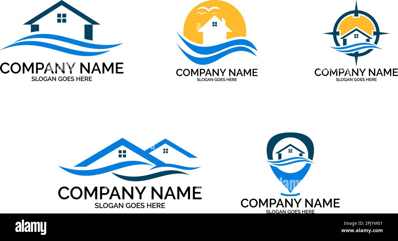 Set of Beach house logo design template Stock Vector Image & Art - Alamy