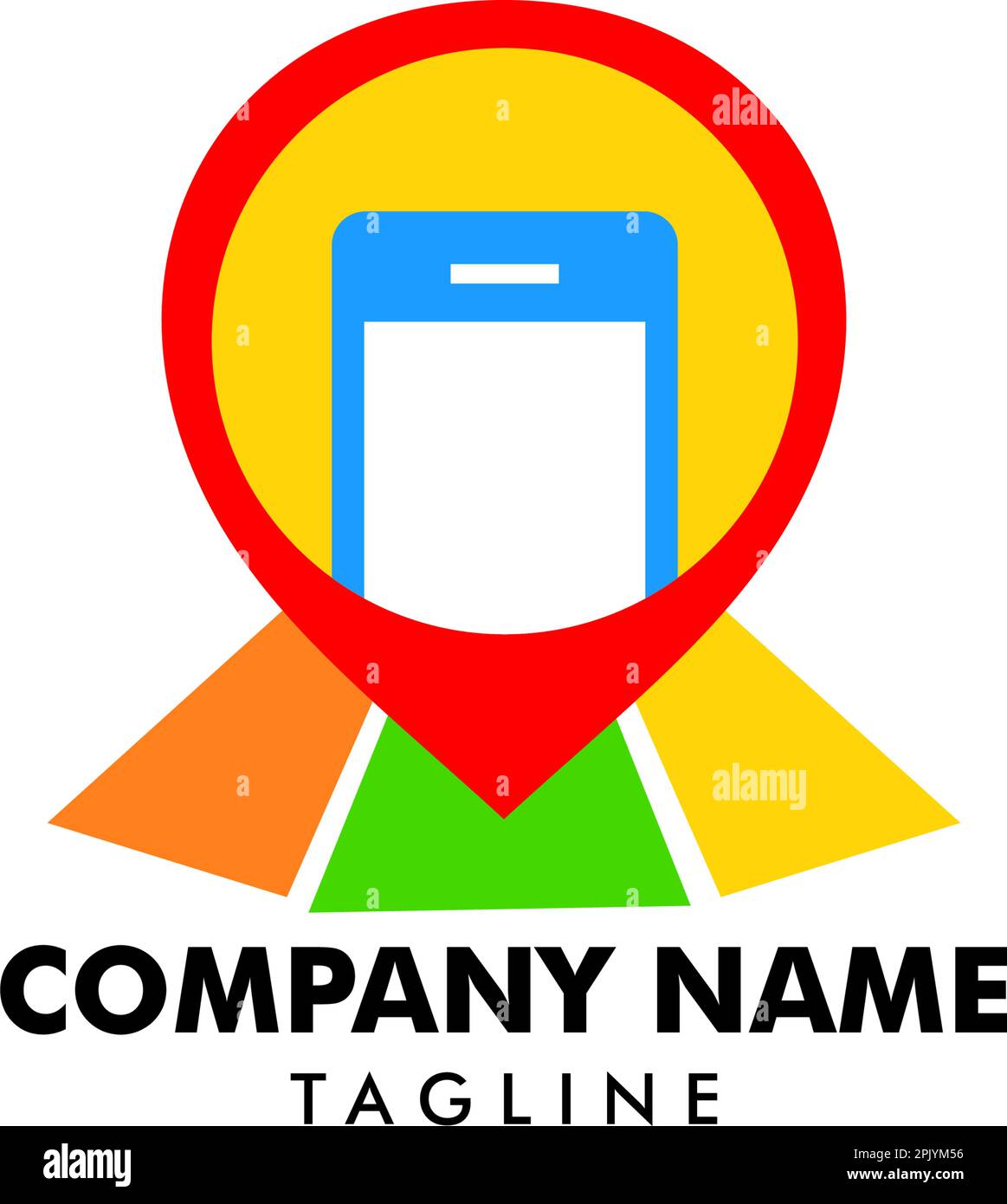 Mobile phone location vector logo template concept illustration Stock ...