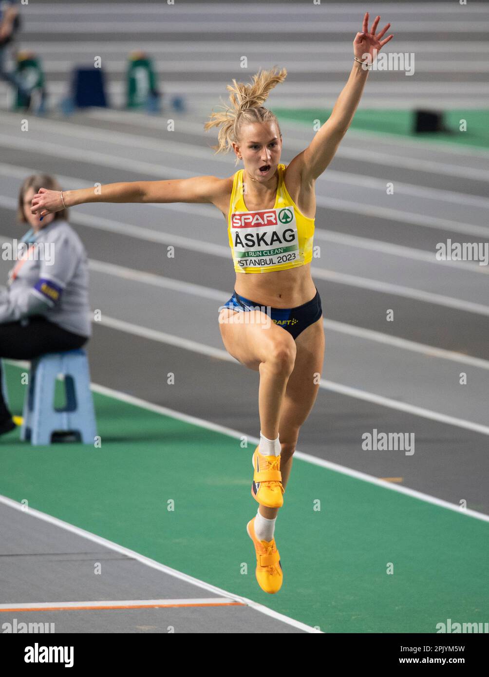 Maja Åskag of Sweden competing in the women’s triple jump final at the ...