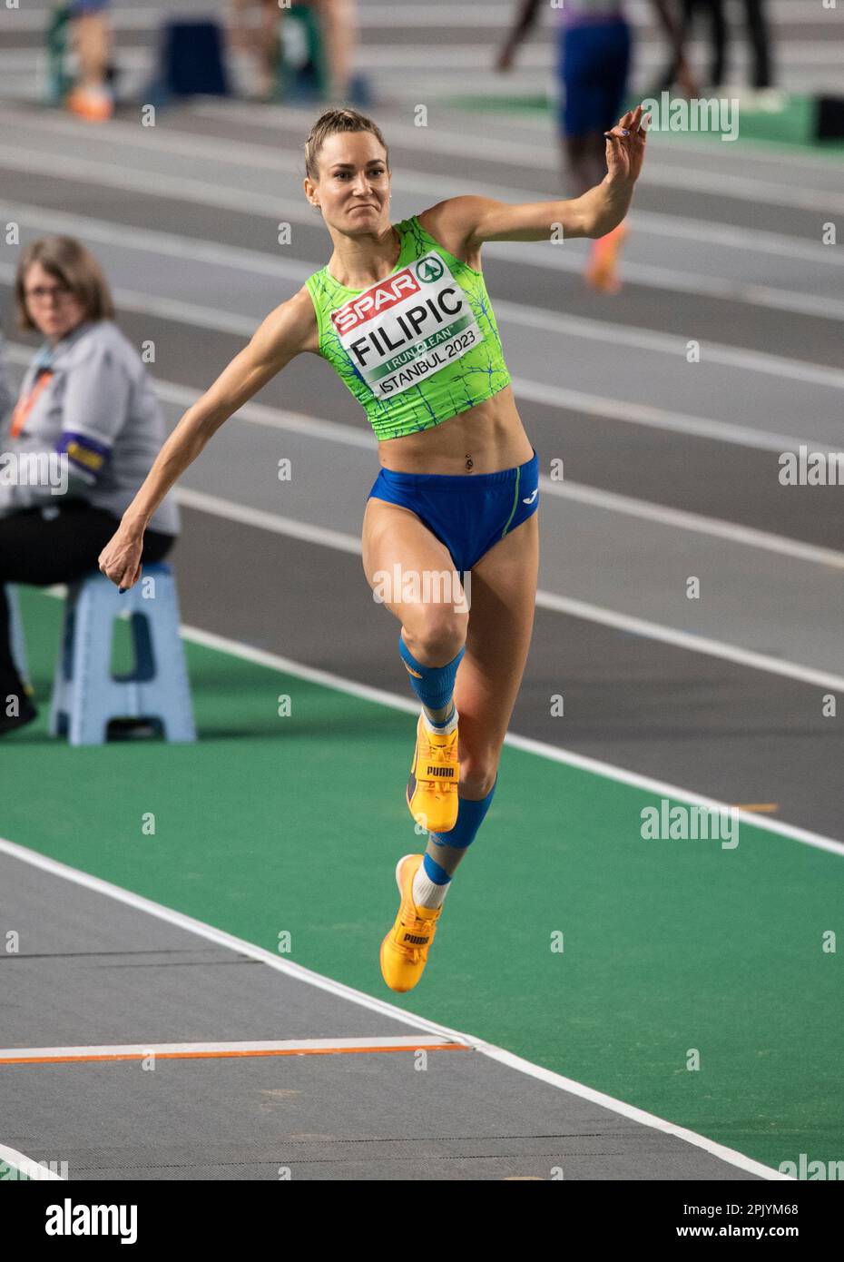 Neja Filipič of Slovenia competing in the women’s triple jump final at ...